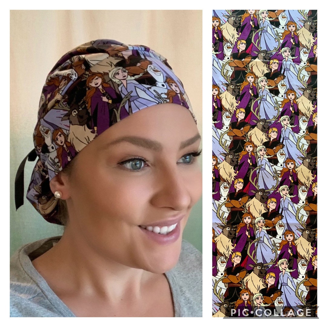 Frozen Ponytail Surgical Cap, Disney Scrub Cap - Etsy