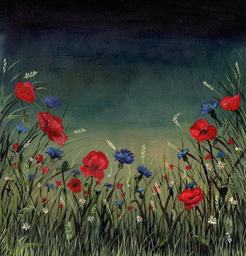 Poppy Artwork Poppy Art Print Flower Art Poppies Wall Art - Etsy