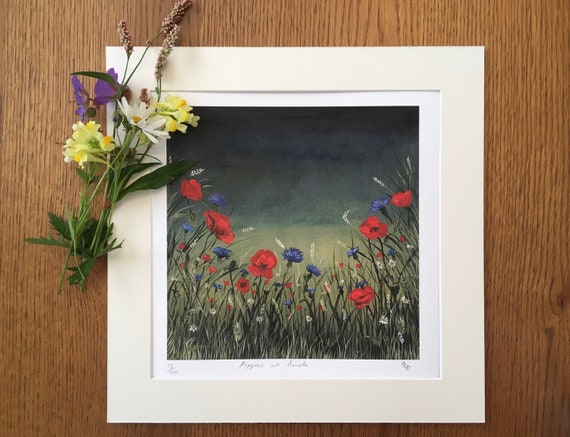 Poppy Artwork Poppy art Print Flower art Poppies Wall Art | Etsy