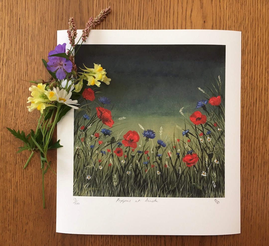 Poppy Artwork, Poppy Art Print, Flower Art, Poppies Wall Art, Giclee ...
