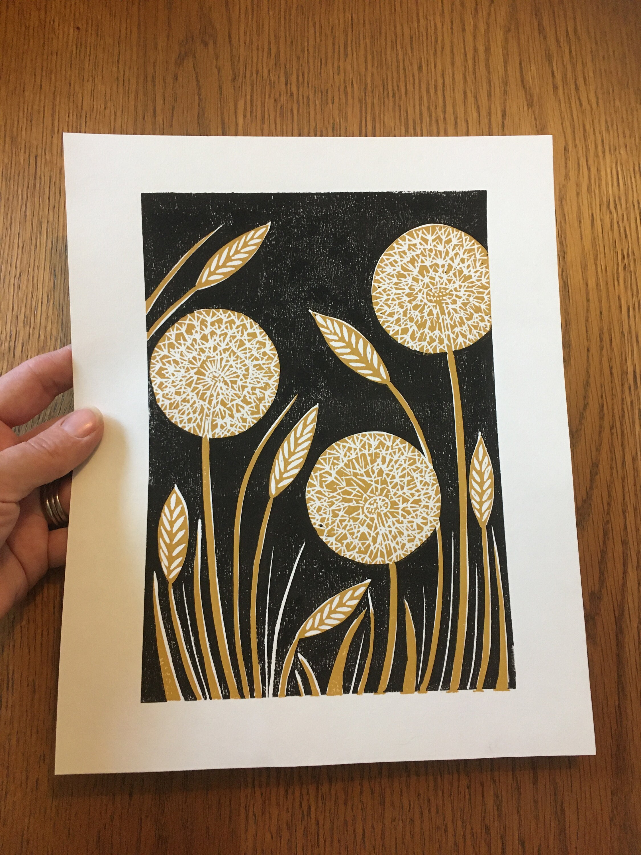 Wild flower Lino Prints block print set 8x10 art | Etsy