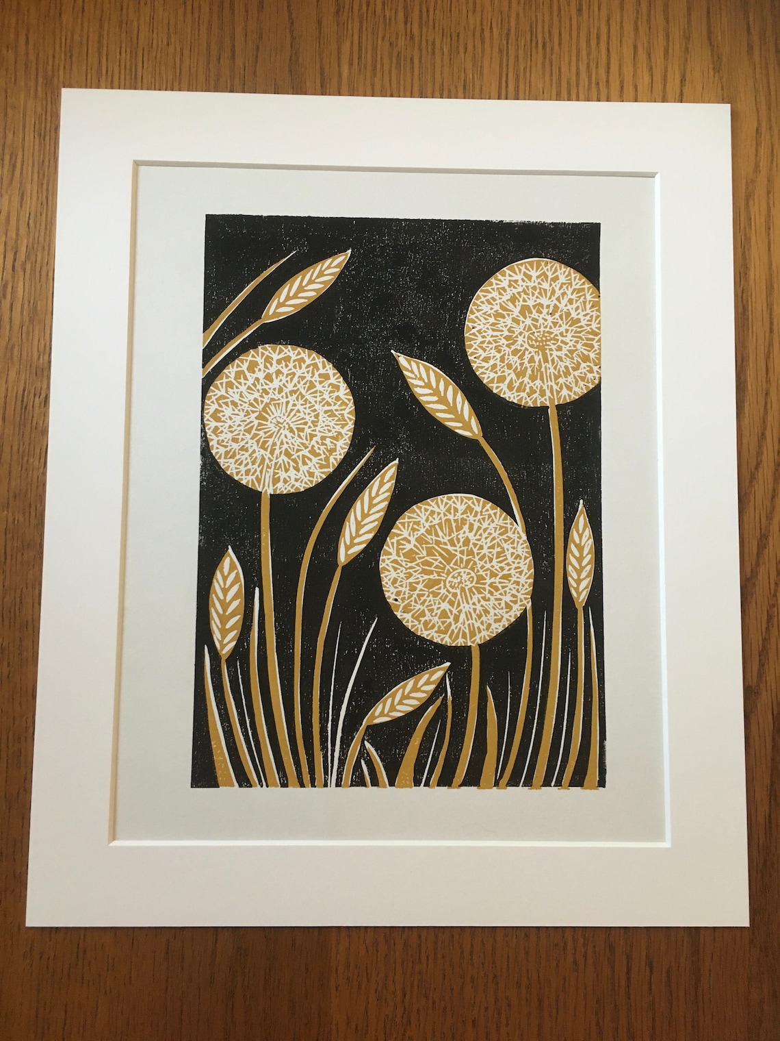 Dandelion Clock Lino Print Dandelion Seed Head Art Wall - Etsy New Zealand