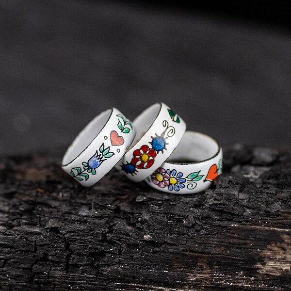 Enamel Ring - Etsy