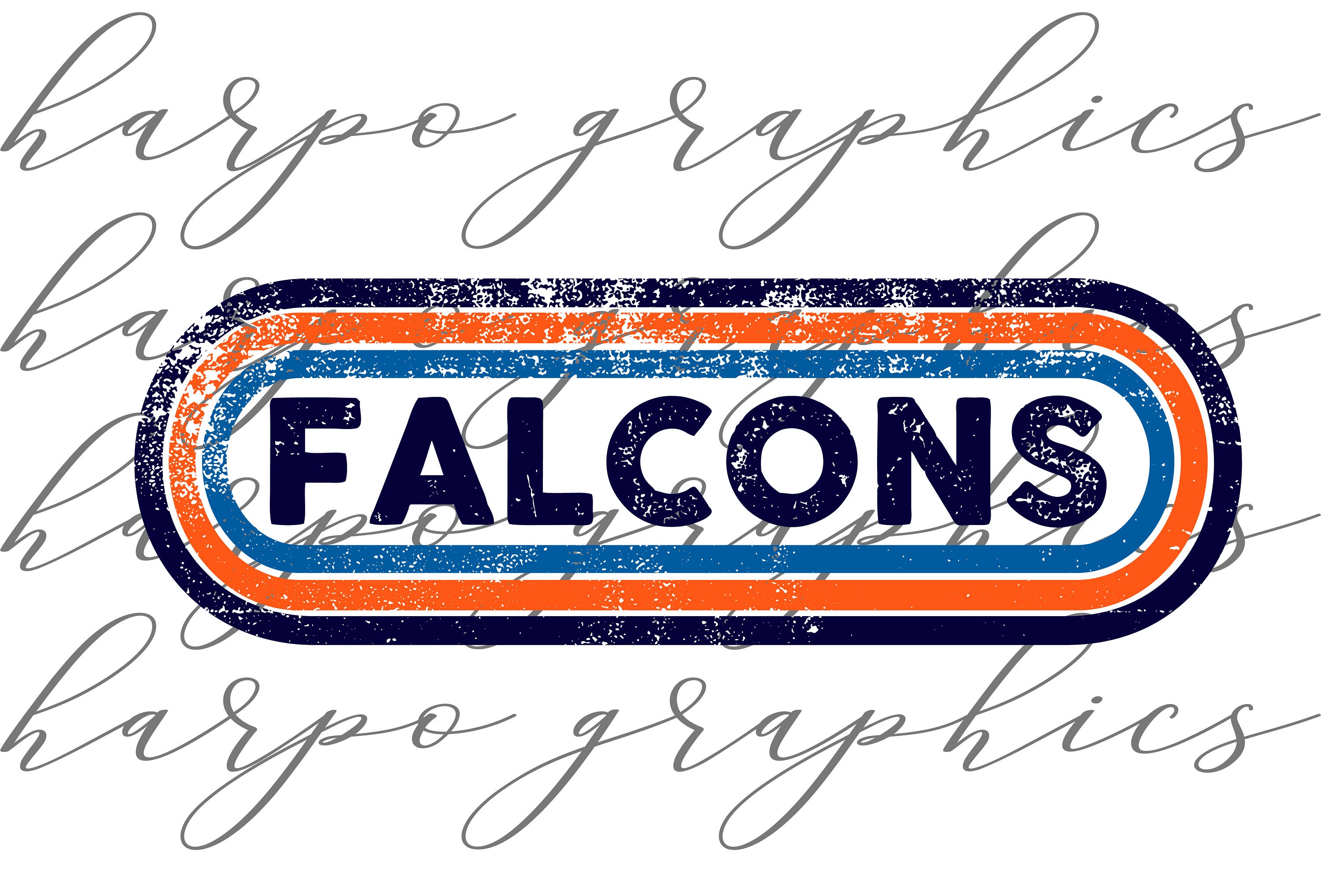 Retro Falcons SVG blue and Orange Colors digital Download - Etsy