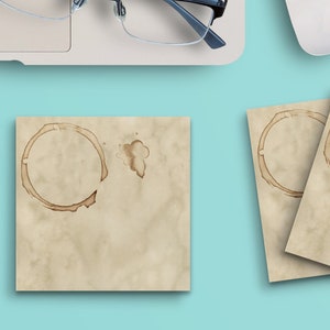 Sticky Notes Coffee Stain Ring Coffee Drops Dirty Paper 3"x3" 50 Sheet ...