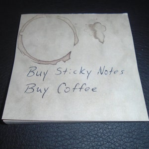 Sticky Notes Coffee Stain Ring Coffee Drops Dirty Paper 3"x3" 50 Sheet ...