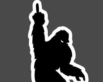 Bigfoot Middle Finger Sticker - Etsy UK