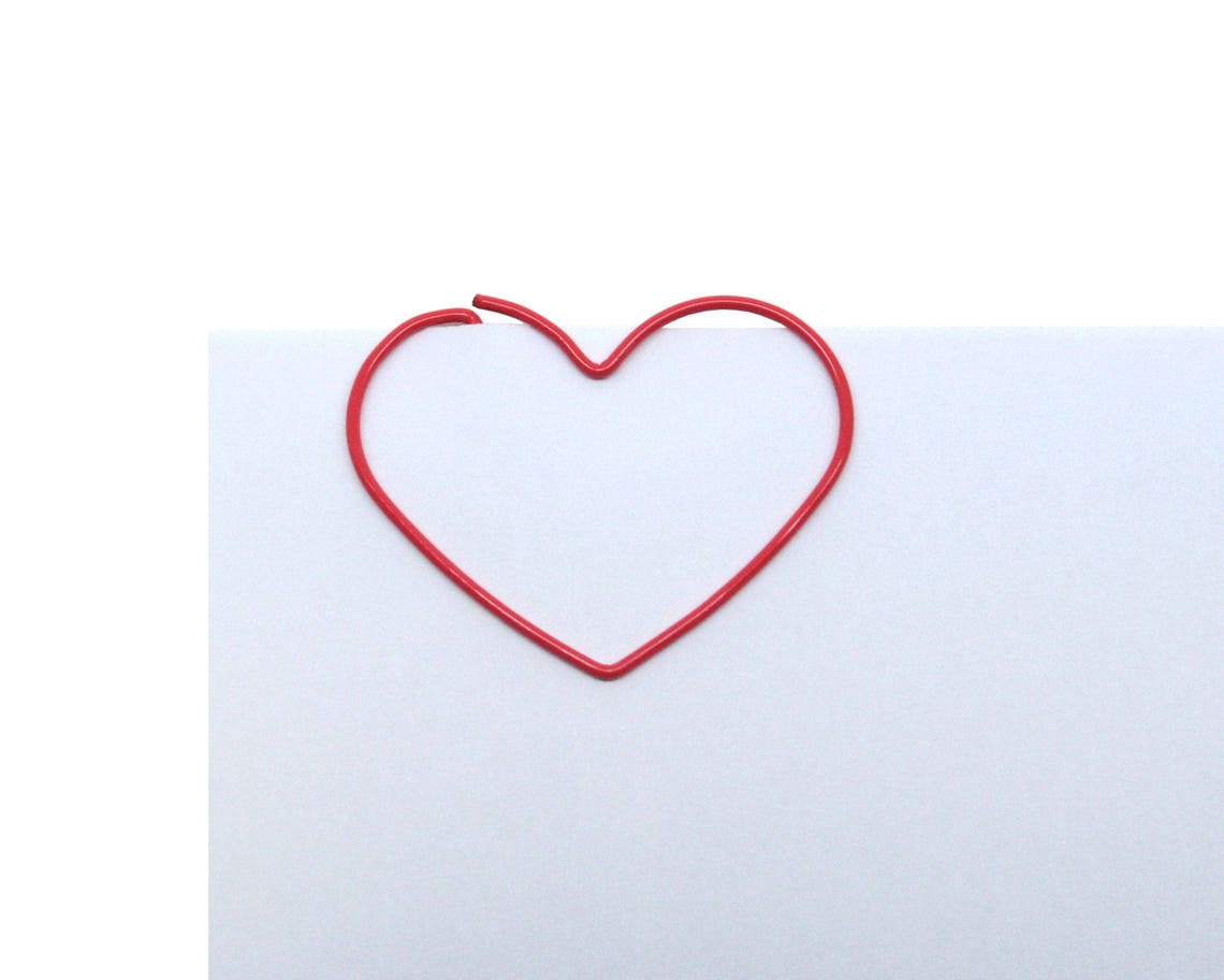 Single Count Paper Clips Love Heart Valentine Gifts Cute - Etsy