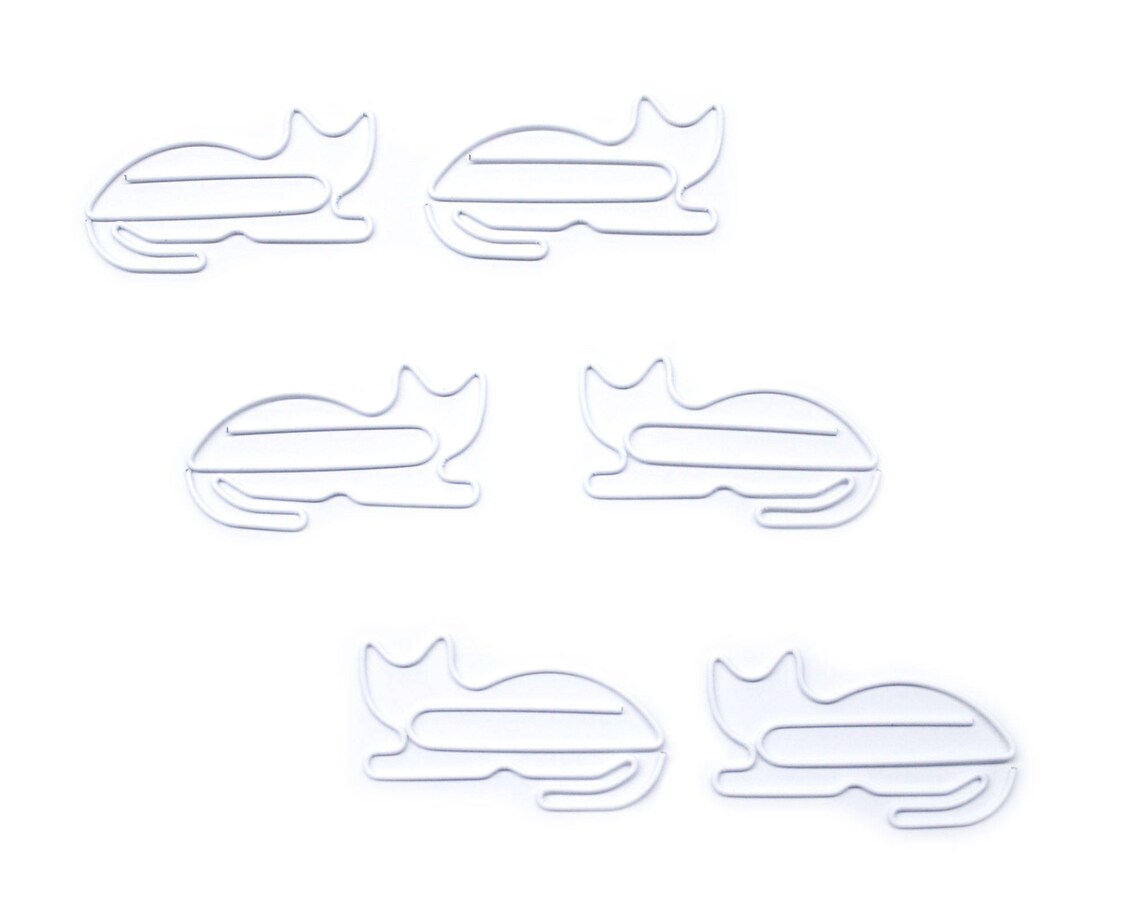 25 Count Paper Clips, Cat Lover Gifts, Cute Shaped Paper Clips, Desk ...