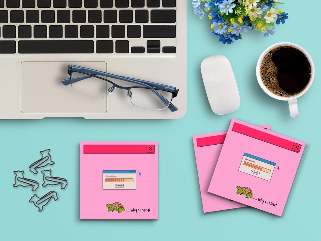 Sticky Notes Turtle Slow Downloading Computer, 3"x3" 50 Sheet Count ...