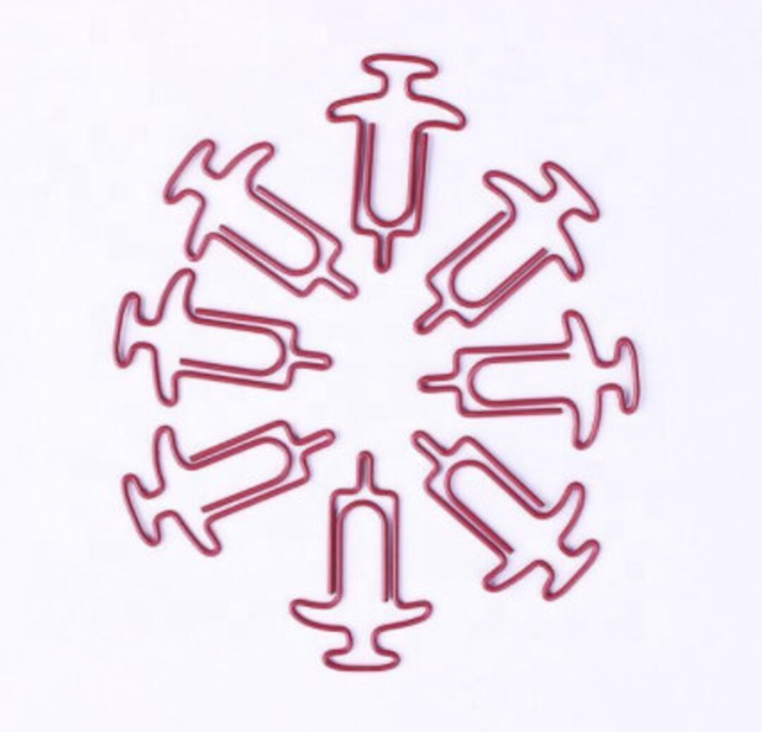 10 Count Paper Clips, Needle Syringe Nurse Gifts, Cute Shaped Paper ...