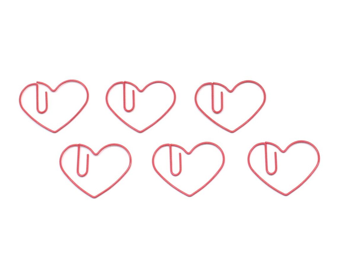 100 Count Red Heart Paper Clips, Love Heart Valentine Gifts, Cute ...