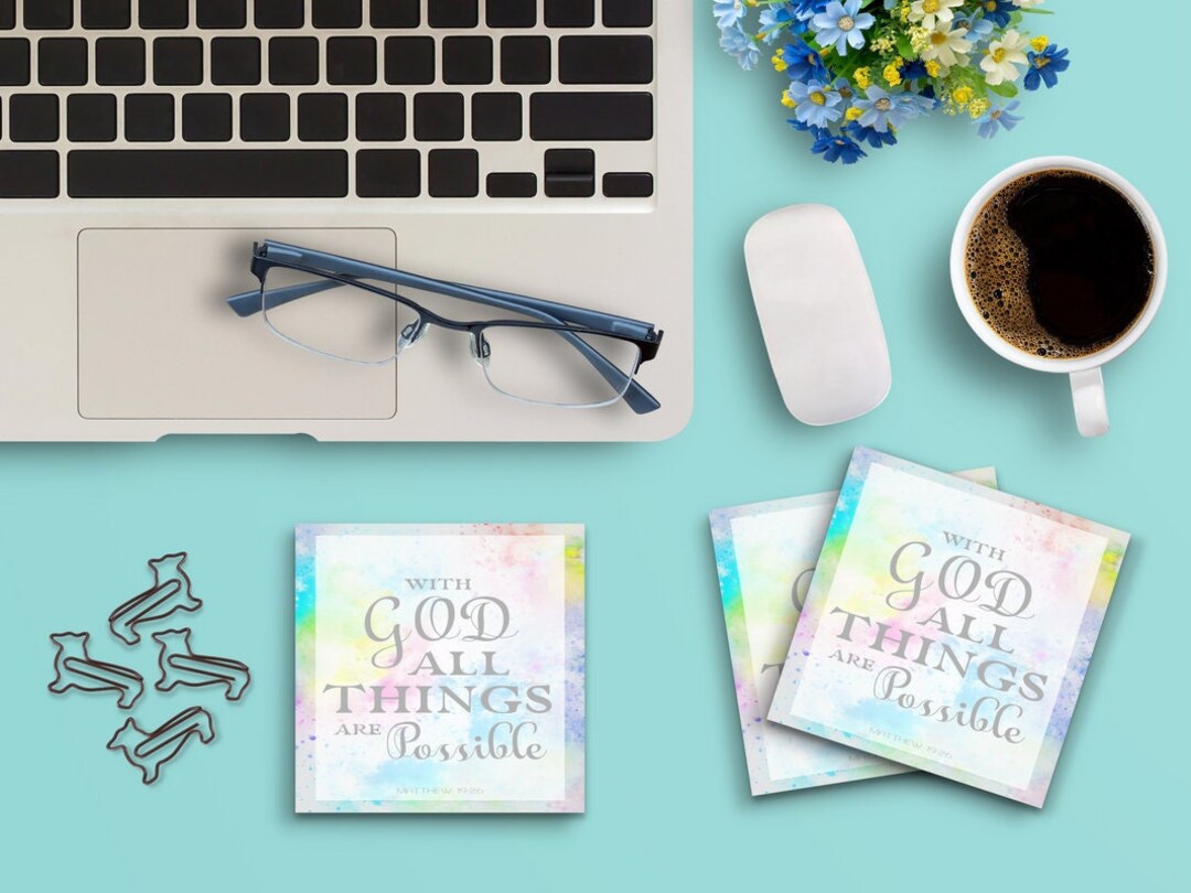 Sticky Notes With God All Things Are Possible Matthew 19:26, 3"x3" 50 ...