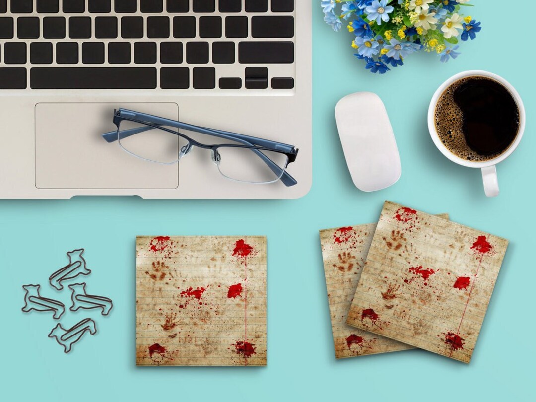 Sticky Notes Bloody Handprints Horror Scary, 3"x3" 50 Sheet Count Cute ...