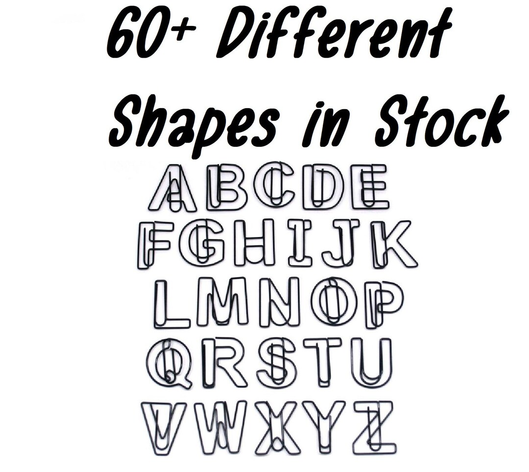 100 Count Shaped Paper Clips, Numbers Letters Alphabet Initials ...
