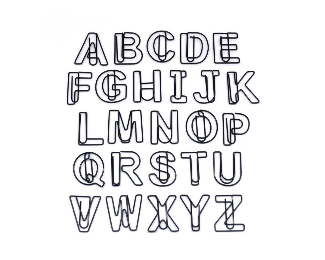100 Count Shaped Paper Clips, Numbers Letters Alphabet Initials ...