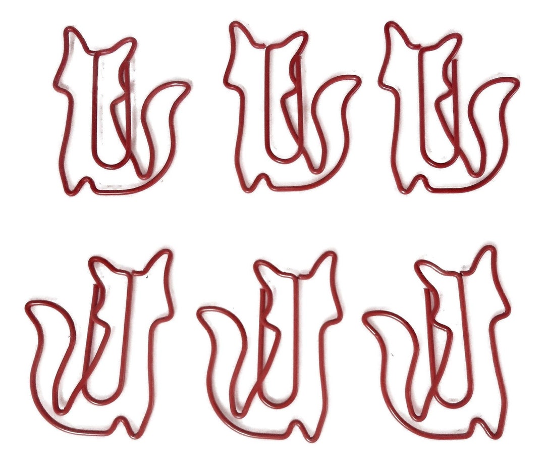 100 Count Red Fox Paper Clips, Cute Shaped Paper Clips, Desk ...