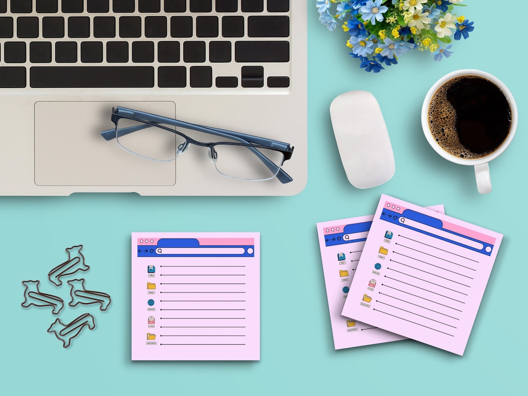 Sticky Notes Computer Desktop Search Bar, 3"x3" 50 Sheet Count Cute ...