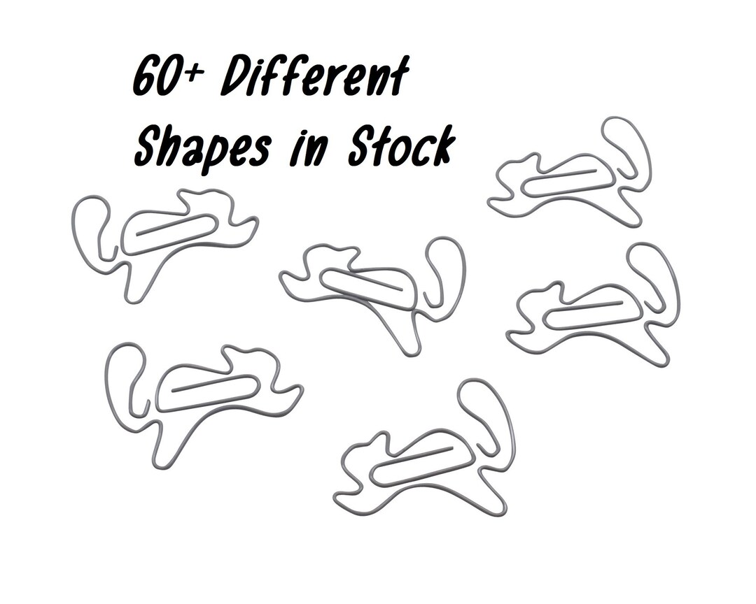 25 Count Paper Clips, Squirrel Lover Gifts, Cute Shaped Paper Clips ...