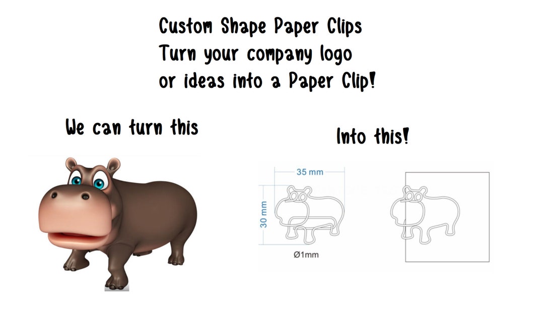 1000 Custom Shaped Paper Clips for Your Company Business Logo ...