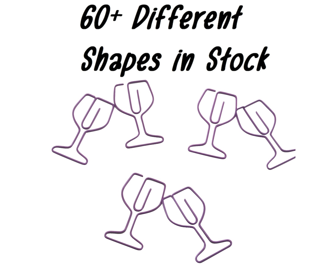 10 Count Paper Clips, Wine Glass Lover Gifts, Cute Shaped Paper Clips ...