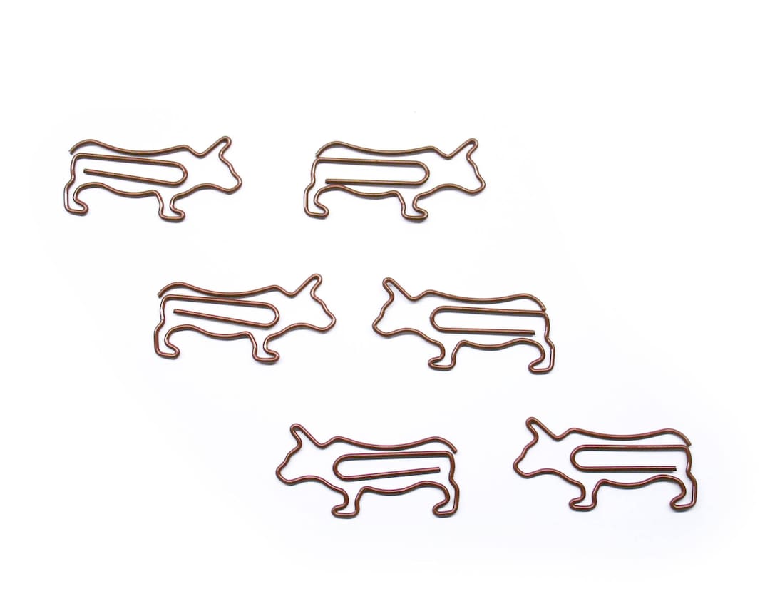 10 Count Paper Clips, Cow Bull Lover Gifts, Cute Shaped Paper Clips ...