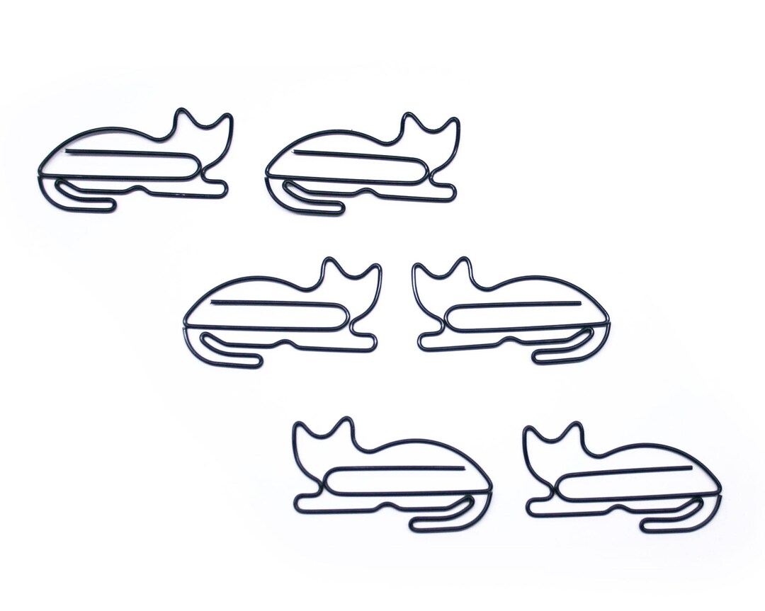 25 Count Paper Clips, Cat Lover Gifts, Cute Shaped Paper Clips, Desk ...