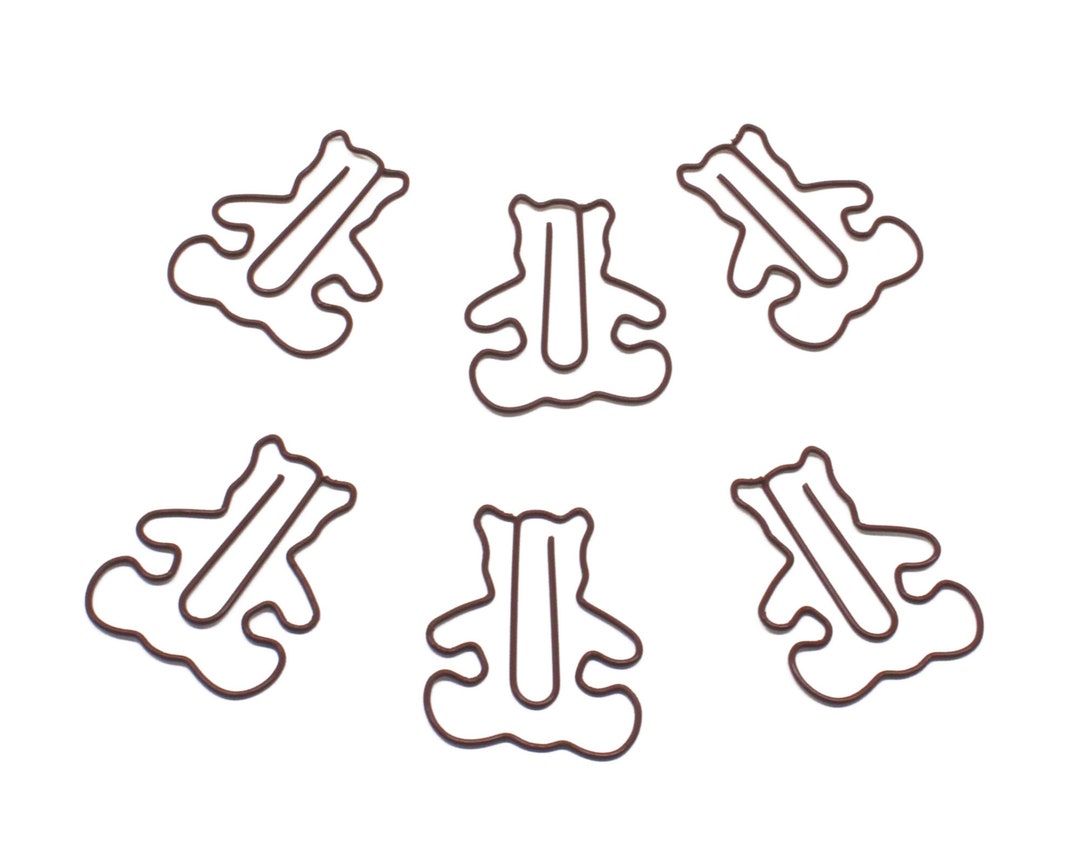 100 Count Bear Paper Clips, Bear Lover Gifts, Cute Shaped Paper Clips ...