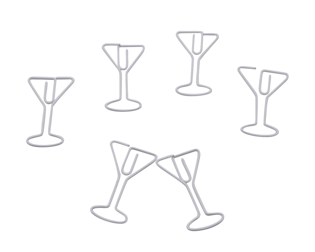 25 Count Paper Clips, Martini Glass Lover Gifts, Cute Shaped Paper ...