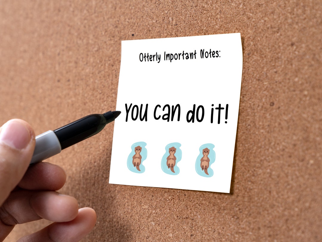 Sticky Notes Otter - Otterly (utterly) Important Notes 3"x3" 50 Sheet ...