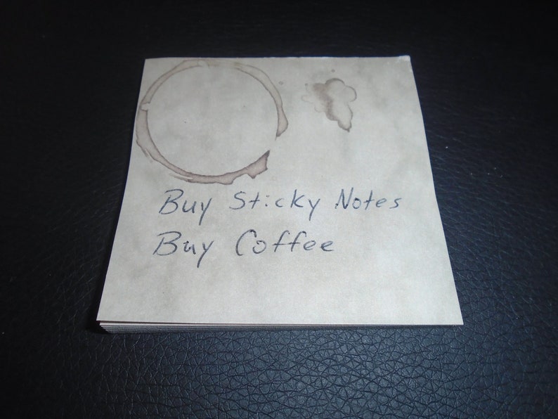 Sticky Notes Coffee Stain Ring Coffee Drops Dirty Paper 3"x3" 50 Sheet ...