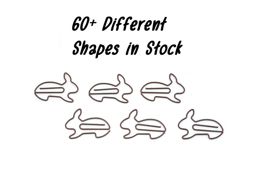 25 Count Paper Clips, Bunny Rabbit Lover Gifts, Cute Shaped Paper Clips ...