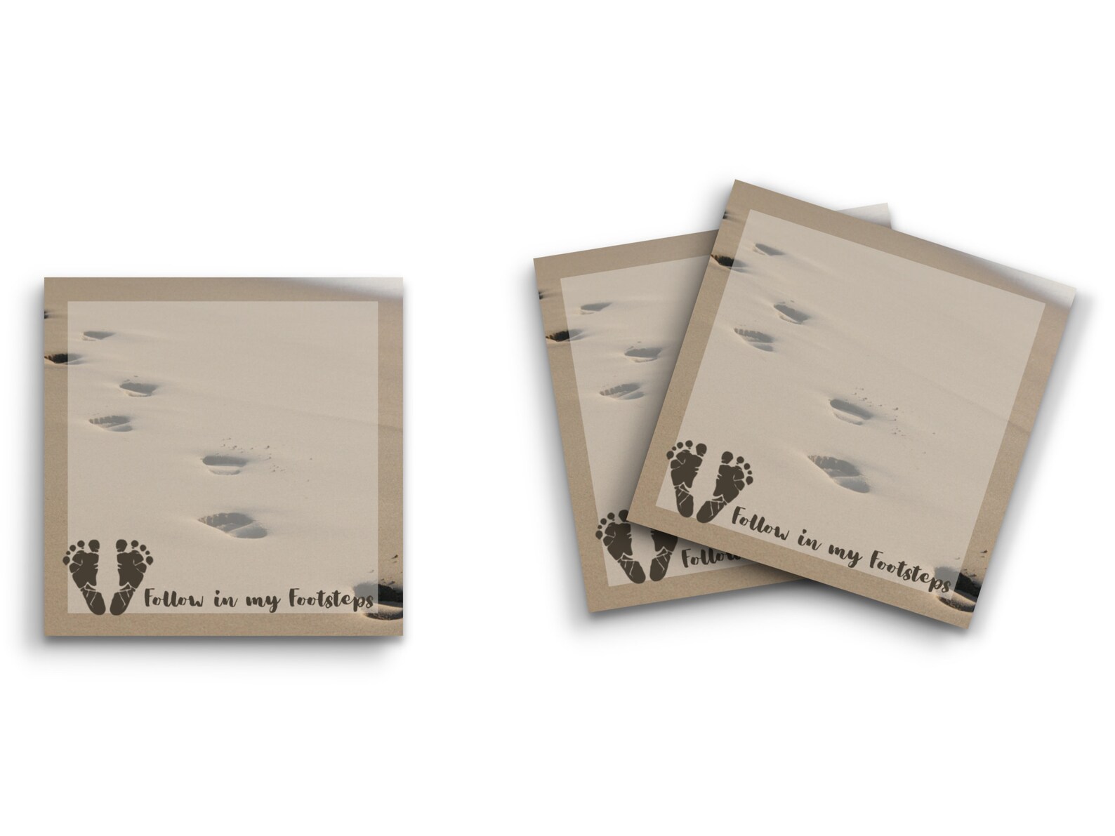 Sticky Notes Follow in My Footsteps Beach Footprints, 3"x3" 50 Sheet ...