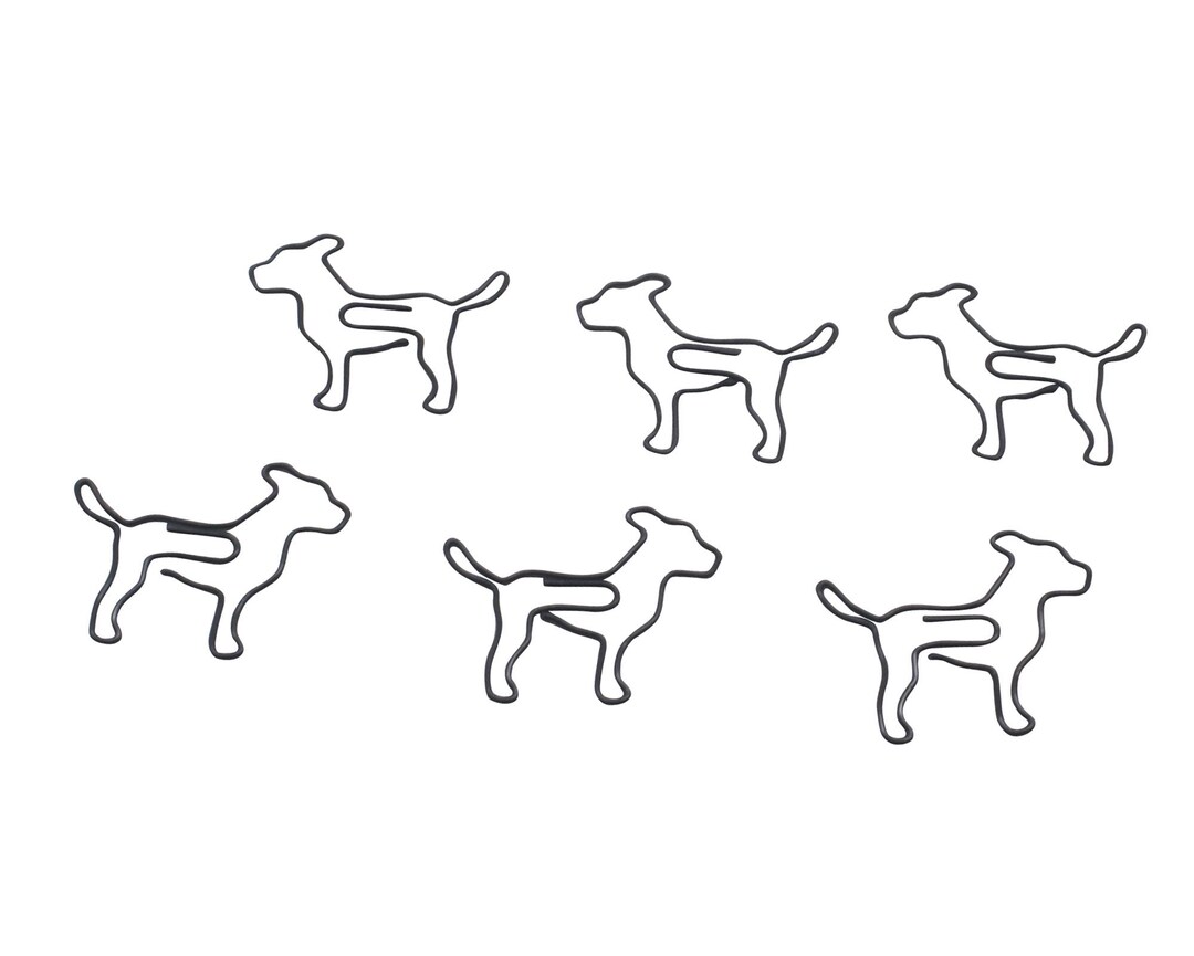 100 Count Black Pitbull Dog Paper Clips, Dog Gifts, Labrador Retriever ...