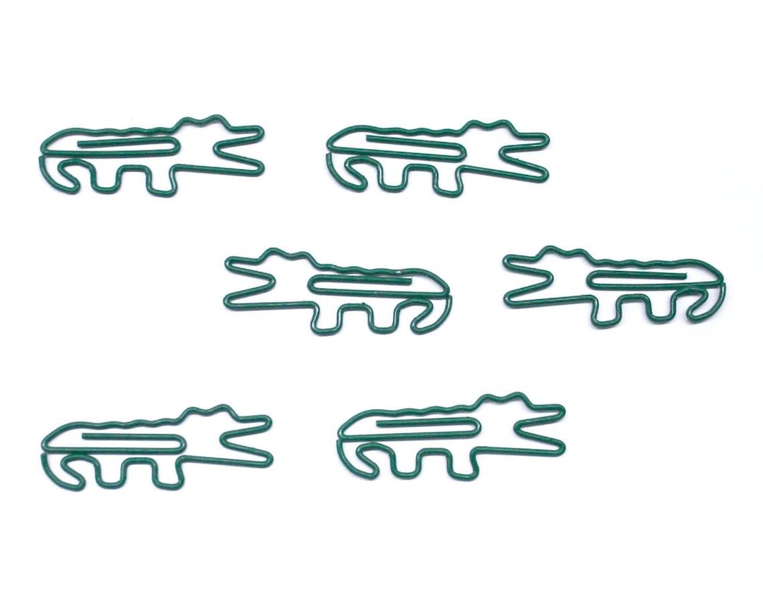 100 Green Alligator Paper Clips, Cute Crocodile Shaped Desk Clips for ...