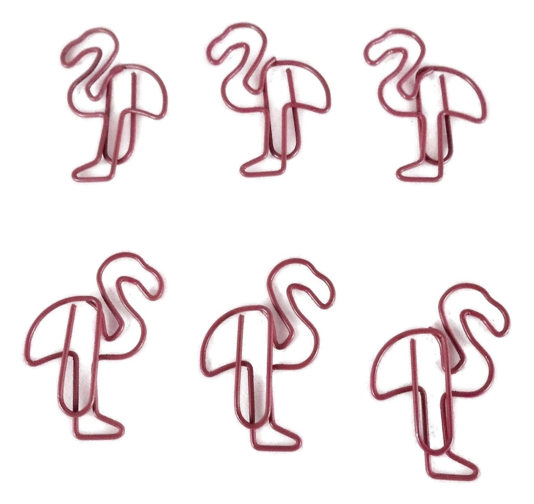 25 Count Paper Clips, Pink Flamingo Gifts, Cute Shaped Paper Clips ...