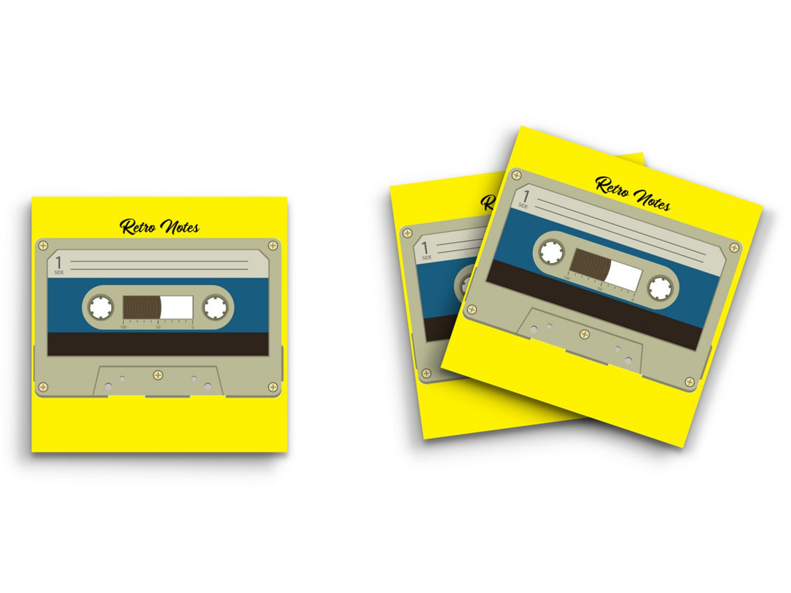 Sticky Notes Retro Notes Cassette Tape, 3"x3" 50 Sheet Count Cute Funny ...