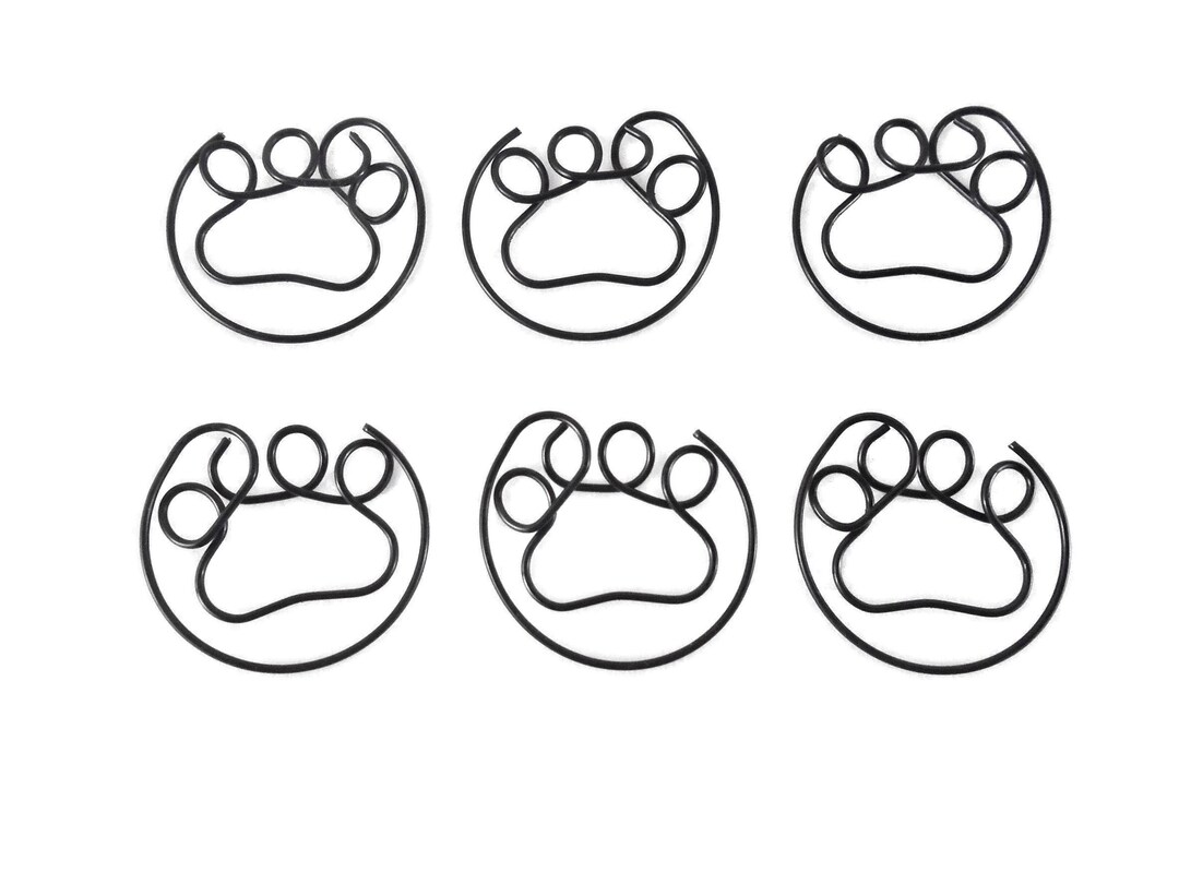 100 Count Paper Clips, Paw Print Cat or Dog Gifts, Cute Shaped Paper ...