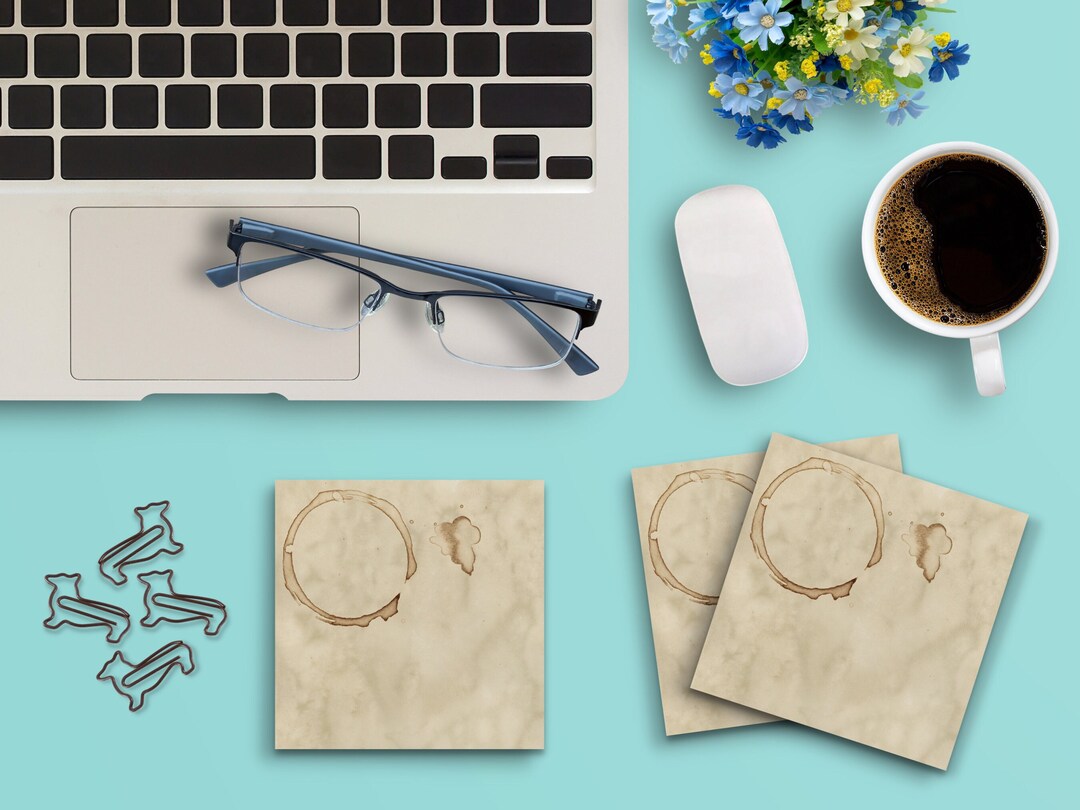 Sticky Notes Coffee Stain Ring Coffee Drops Dirty Paper 3"x3" 50 Sheet ...