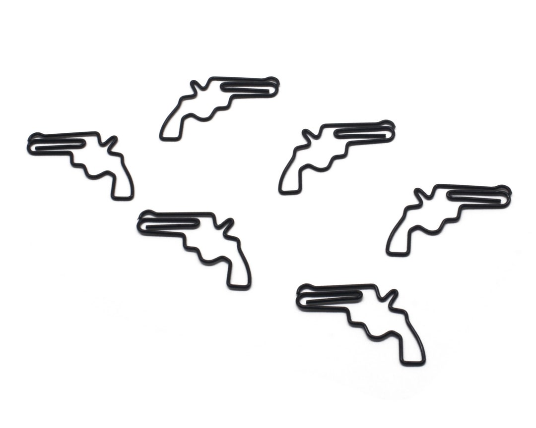 100 Count Paper Clips Gun Lover Gifts, Cute Shaped Paper Clips, Desk ...