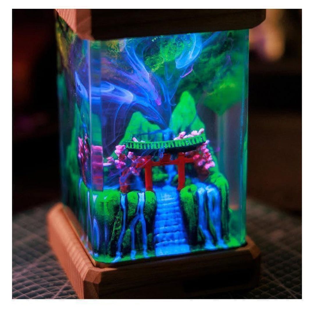 Torri Gate Resin Lamp, Japanese Lamp, Custom Epoxy Art Lamp, Custom ...