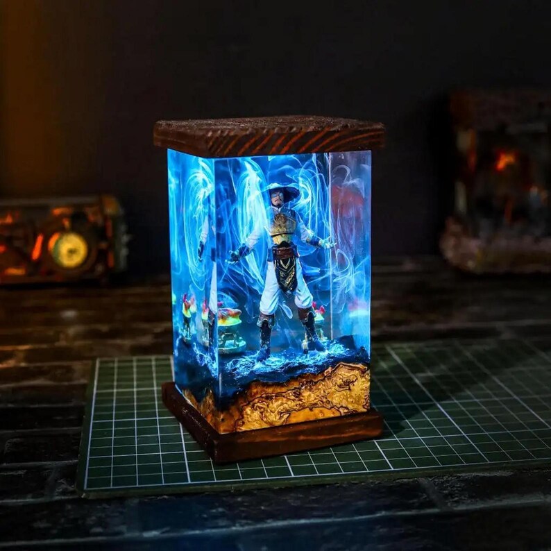 R.aiden Mort.al Kom.bat Game Handmade Resin Lamp,diorama Resin Epoxy ...