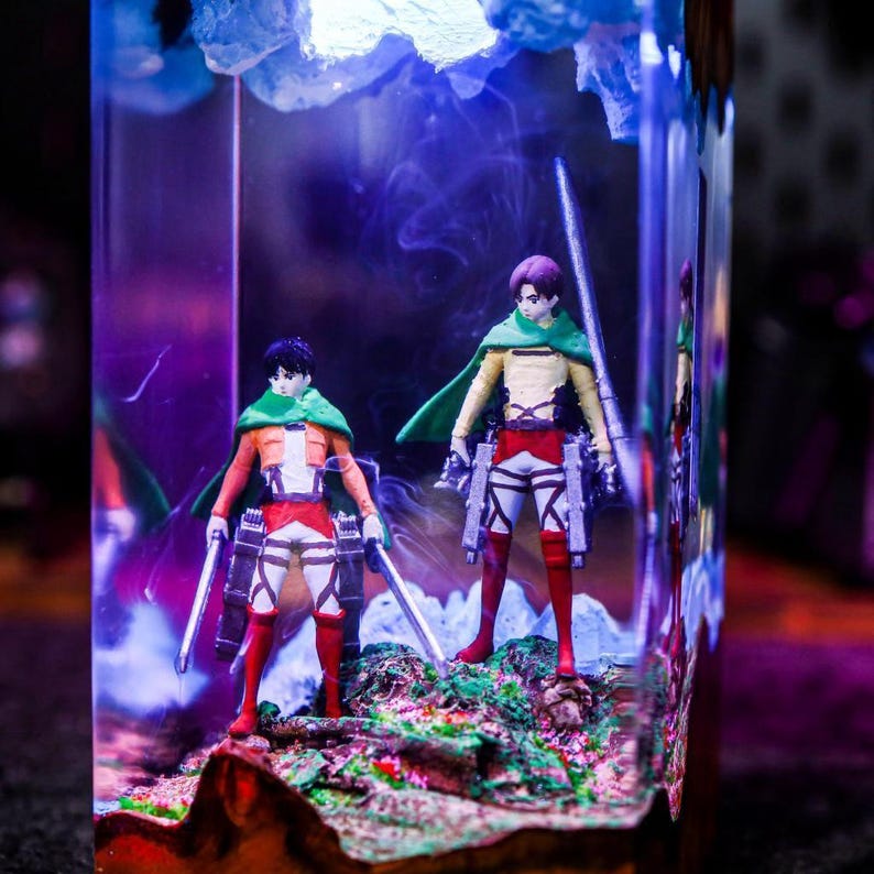 Attack on Titan AOT Anime Night Light, Custom Resin Art Desk Lamp ...