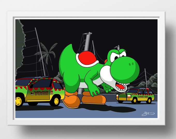 Yoshi Rex Jurassic Park X Super Mario World Nintendo - Etsy