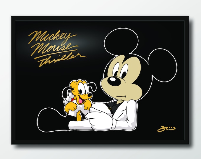 Mickey Mouse X Michael Jackson | Thriller Album Cover | Pop Art Print ...