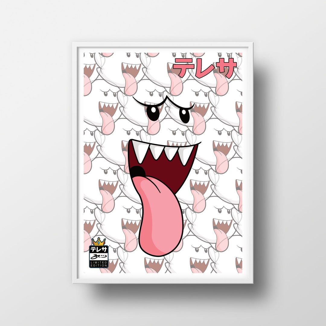 Boo Art Print | Super Mario World Poster Nintendo Art Retro Games Room ...