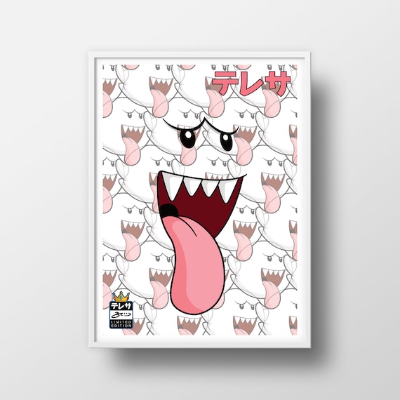Boo Art Print Super Mario World Poster Nintendo Art | Etsy UK