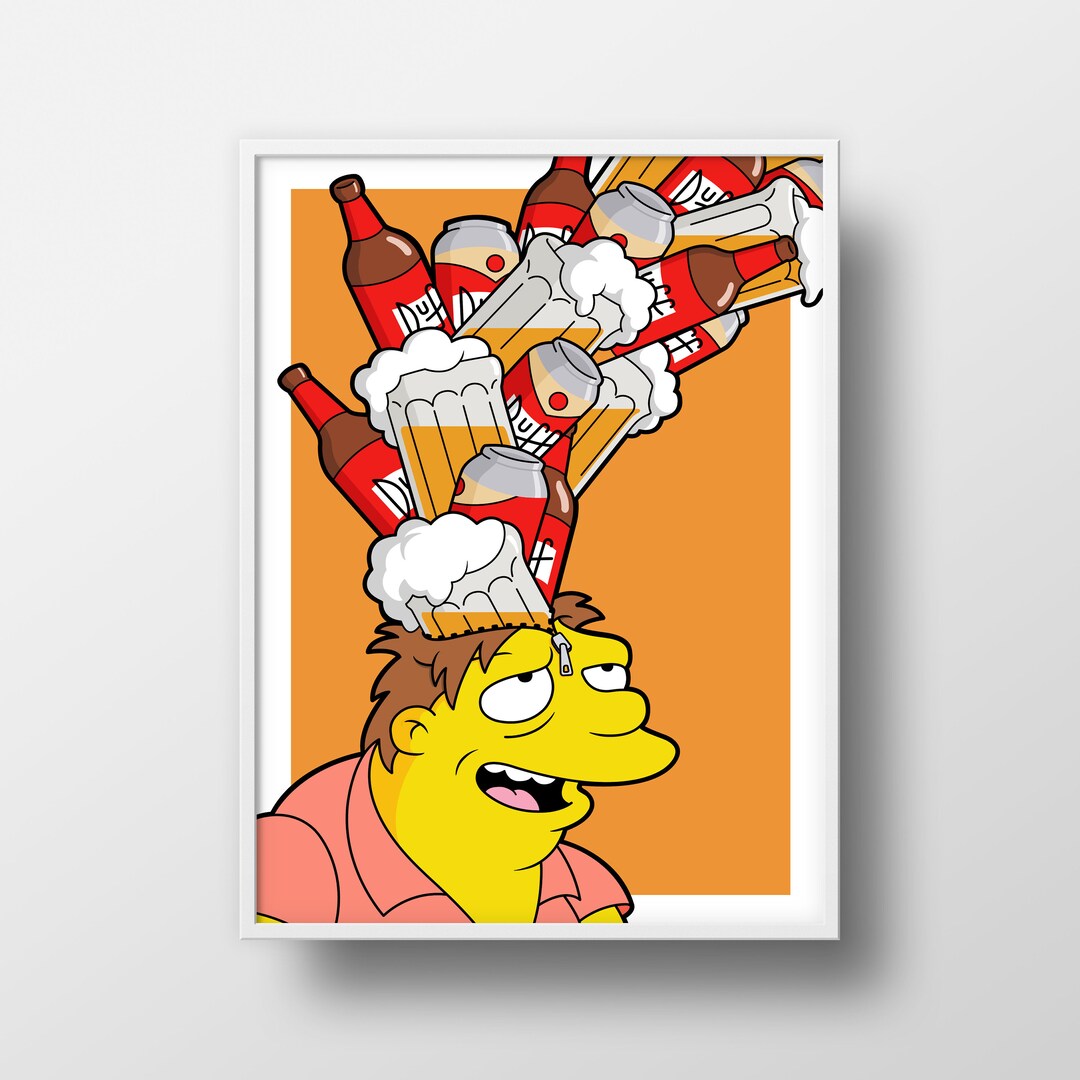 Barney UNZIPPED Simpsons Poster Pop Art Print Barney Gumble Cartoon ...