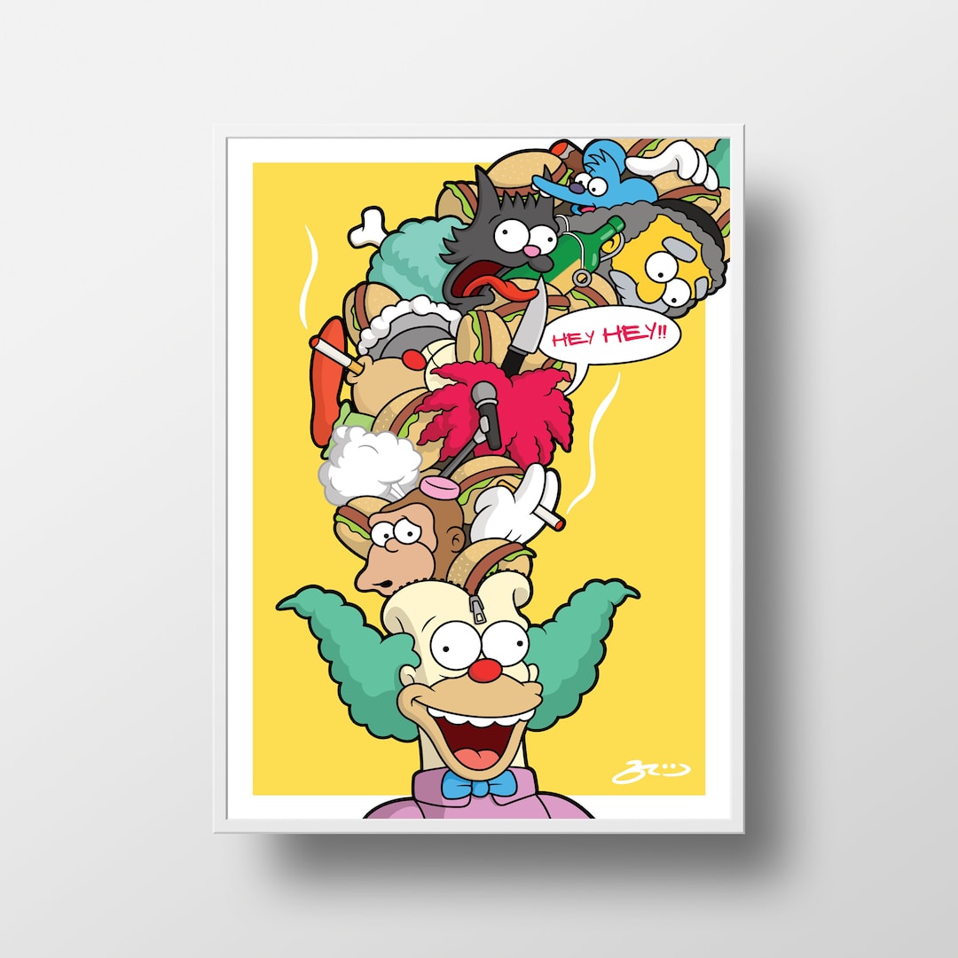 Krusty UNZIPPED | the Simpsons Gift for Simpsons Fan Krusty the Clown ...