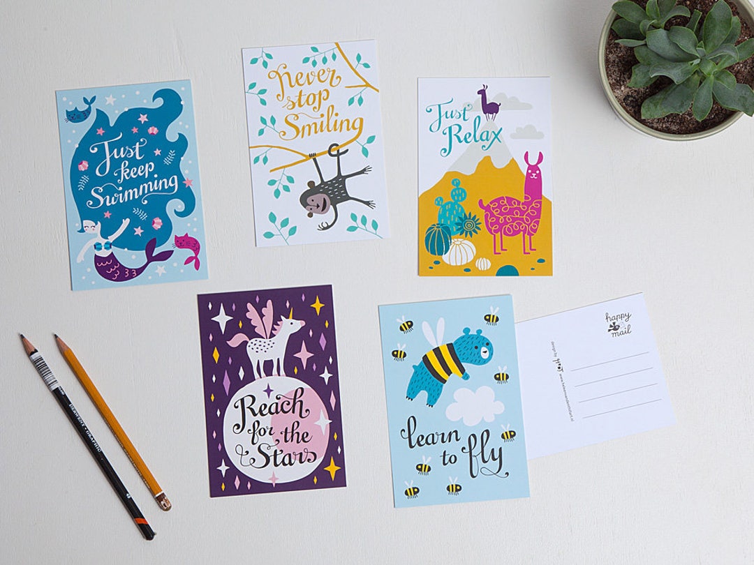 Postcards With Quotes / Ansichtkaarten - Set of 5 - Design by Heleen ...